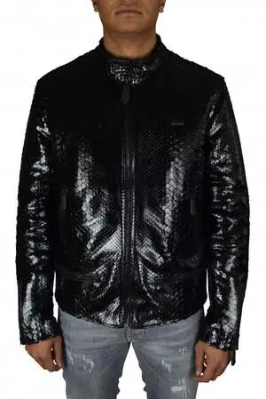Philipp Plein Python Biker Jacket