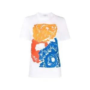 FERRAGAMO Floral Embroidered Cotton T-shirt