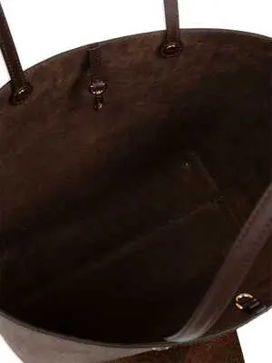 Etro Paisley Print Leather Trimmed Tote Bag