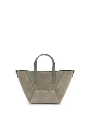 Brunello Cucinelli BRUNELLO CUCINELLI Suede Shoulder Bag Cream