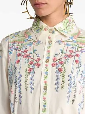 Etro Floral Print Cotton Shirt Dress - Multicolor