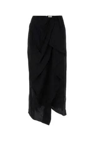 Isabel Marant Étoile Stretch Silk Draped Skirt - Black
