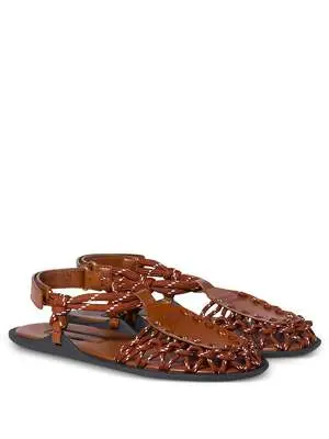 Miu Miu Leather Sandals With Knotted Detail