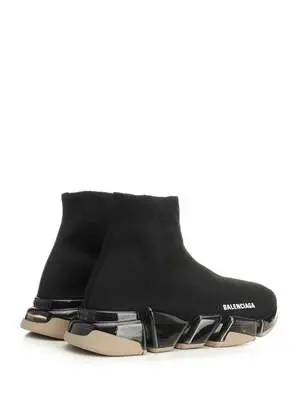 Balenciaga Speed 2.0 Full Clear Sole Sneaker - Black