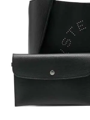 Stella McCartney Logo Detail Leather Tote Bag - Black