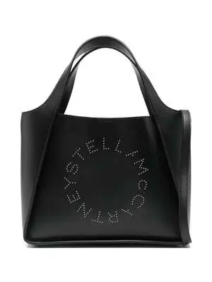 Stella McCartney Logo Detail Leather Tote Bag - Black