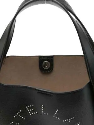 Stella McCartney Logo Detail Leather Tote Bag - Black