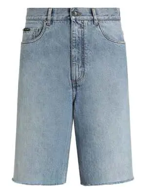 Dolce & Gabbana Logo Denim Shorts - Blue
