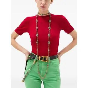 Versace Ribbed Knit T-shirt With Medusa Embroidery