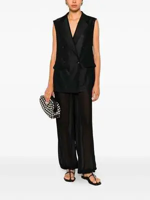 Tagliatore Double-breasted Sleeveless Waistcoat - Black