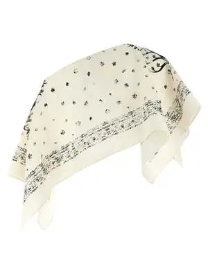 Alberta Ferretti Printed Linen Hood Top