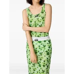 Miu Miu Floral Print Straight Skirt