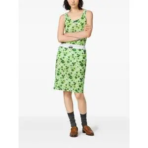 Miu Miu Floral Print Straight Skirt - Green