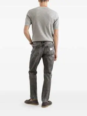 Dolce & Gabbana Jeans With Logo Plaque - Gray