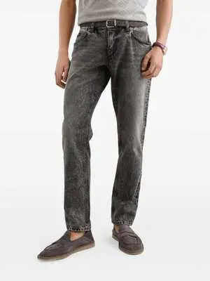 Dolce & Gabbana Jeans With Logo Plaque - Gray