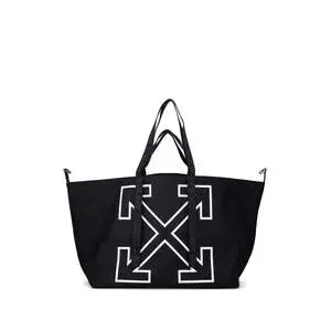 Off-White Tote Bag With Arrow Print - Black