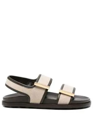 TOD'S TOD'S Double-Strap Fabric Sandals With Leather Detailing Multicolor