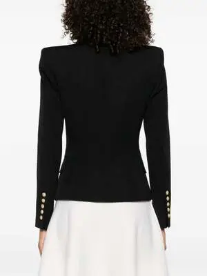 Balmain Double-breasted Wool Jacket With Peak Lapels - Black