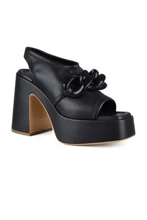 Stella McCartney Skyla Chain Detail Platform Sandals - Black
