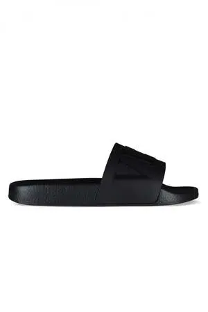 Valentino Garavani Vltn Embossed Rubber Flip Flops - Black