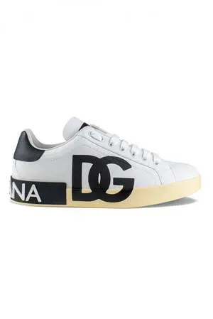 Dolce & Gabbana Portofino Low-top Sneakers With Logo Detailing - White