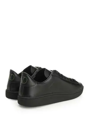 Valentino Garavani Royco Leather Lace-up Sneakers - Black