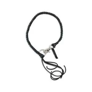 Our Legacy Braided Leather Keyring Chain - Black