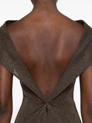 Max Mara Lamé Detail Maxi Dress