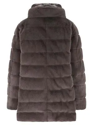 Herno Faux Fur High Neck Down Jacket