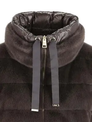 Herno Faux Fur High Neck Down Jacket