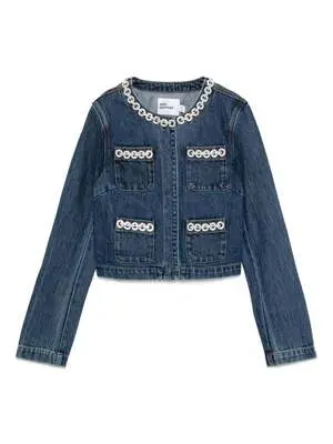SELF-PORTRAIT Embellished Denim Jacket