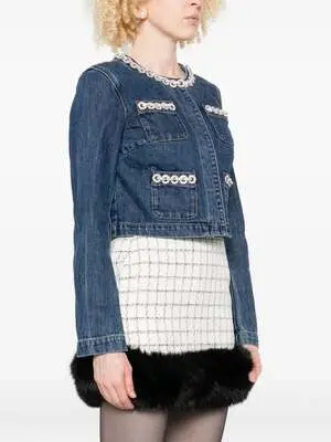 SELF-PORTRAIT Embellished Denim Jacket