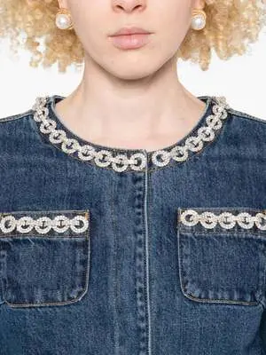 SELF-PORTRAIT Embellished Denim Jacket