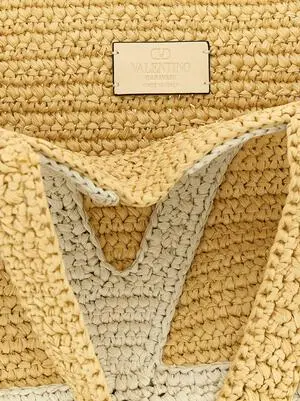 Valentino Garavani Viva Superstar Midi Shopping Bag - Cream