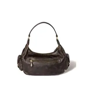 Miu Miu Nappa Leather Shoulder Bag With Embossed Logo - Brown
