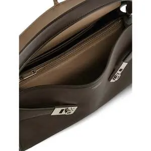 FERRAGAMO Gancini Flip-lock Shoulder Bag - Brown