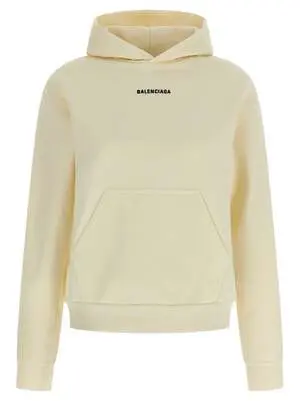 Balenciaga Embroidered Logo Hoodie - Cream