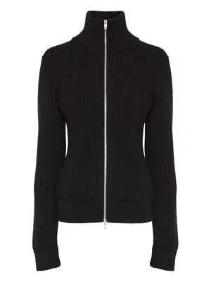 MAISON MARGIELA Ribbed Zip-up Cardigan - Black