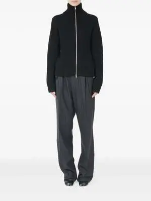 MAISON MARGIELA Ribbed Zip-up Cardigan - Black