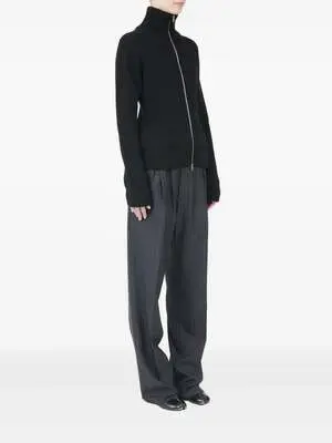 MAISON MARGIELA Ribbed Zip-up Cardigan - Black