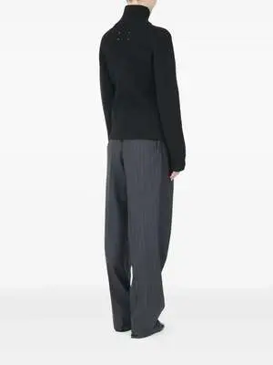 MAISON MARGIELA Ribbed Zip-up Cardigan - Black