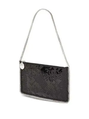 Stella McCartney Falabella Shoulder Bag With Sequins And Chain Strap - Black