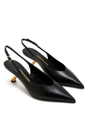 FERRAGAMO Clevya 55 S-shaped Slingback Pumps - Black