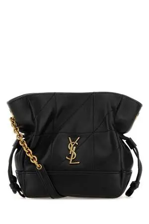 Saint Laurent Leather Mini Jamie Bucket Bag - Black
