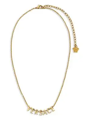 Versace Logo Medusa Head Necklace - Silver