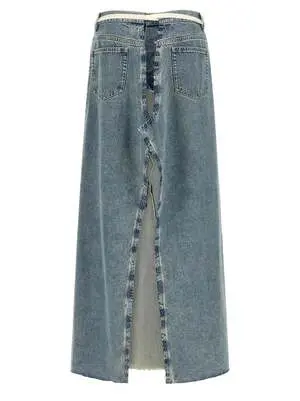 MAISON MARGIELA Raw Hem Denim Maxi Skirt