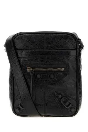 Balenciaga Leather Le City Crossbody Bag - Black