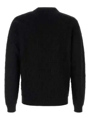 Fendi Ff Patterned Cotton Sweater - Black