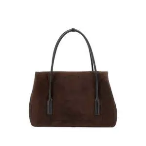 TOM FORD Calf Leather Top Handle Bag With Padlock Detail - Brown
