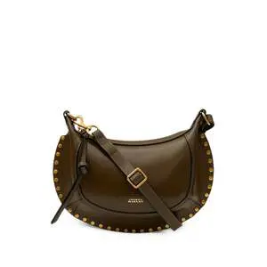 Isabel Marant Étoile Suede Shoulder Bag With Fringe And Studs - Brown